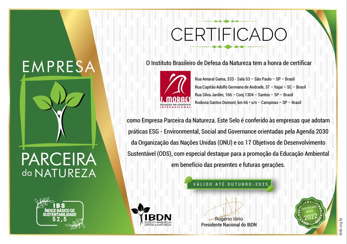 Certificado IBDN renovado até 2025! - J. Moraes